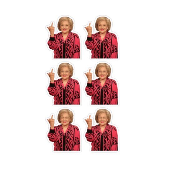 Design | Betty White Middle Finger Laminated Vinyl Stickers 125 | Poshmark